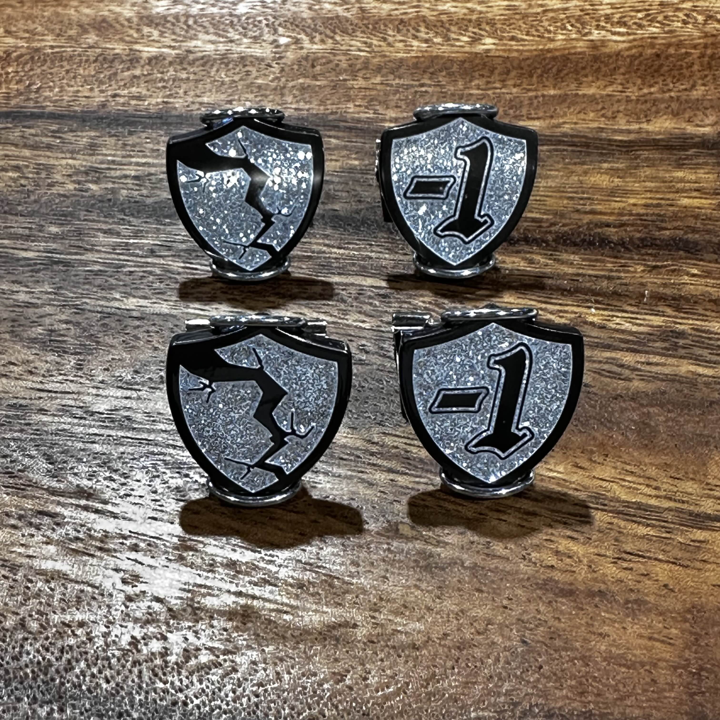 Shield Set, Shiny Silver, 25×22mm #8