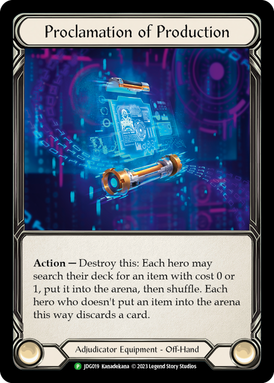 【EN】〈CF〉Proclamation of Production [JDG019]